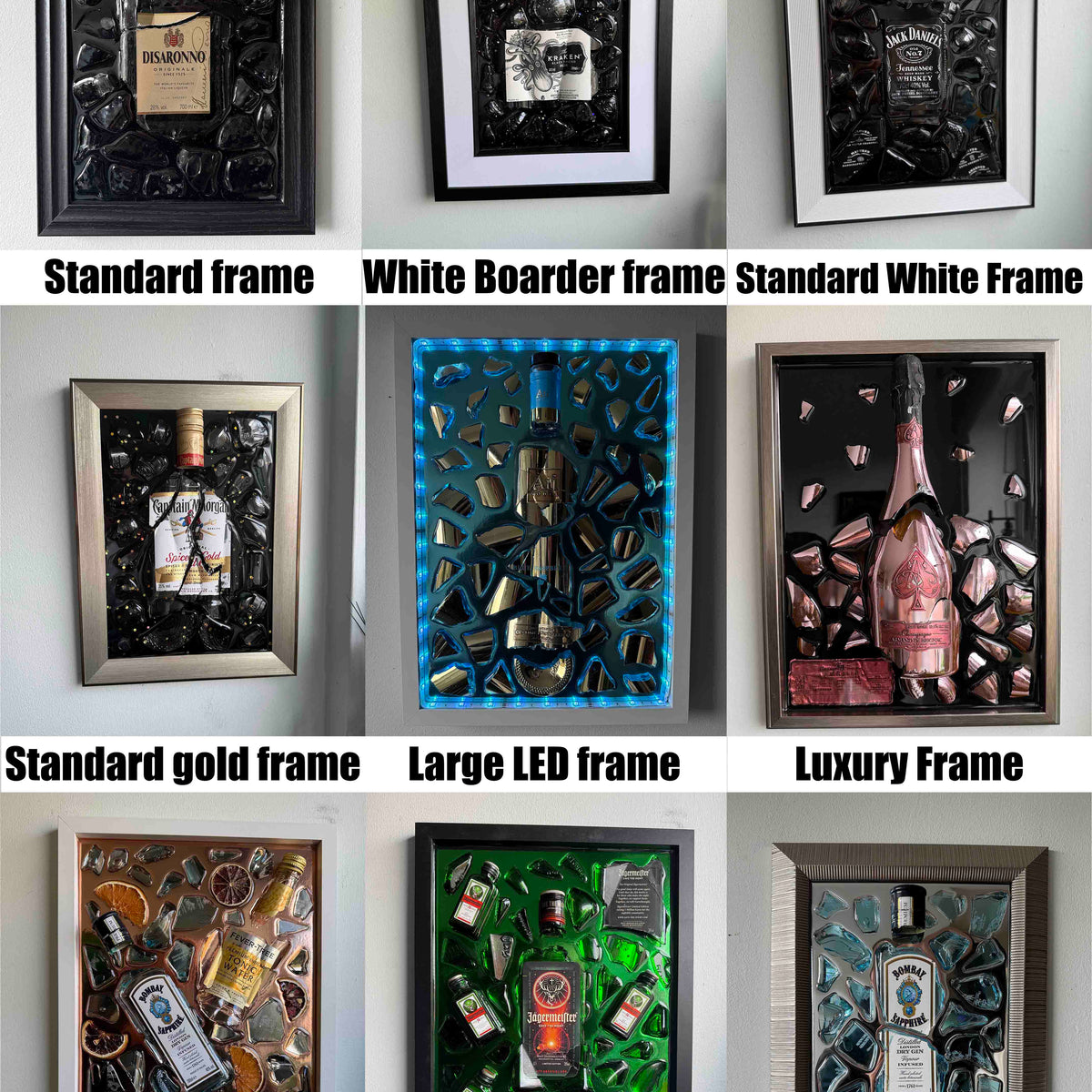 Luxury Frames for Bottle Art – Customise Your Display – Resinizeofficial